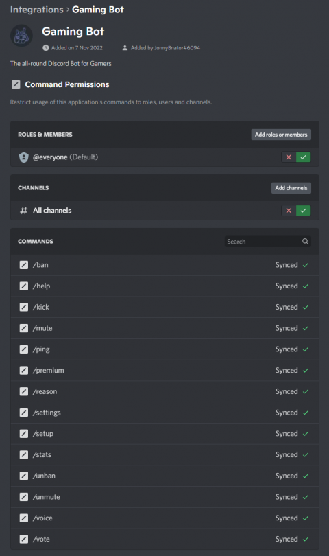 Discord Gaming Bot
